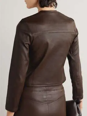 Stouls Astrid Cropped Leather Cardigan