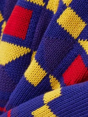 HIGH SPORT Lara Intarsia-knit Cotton-blend Sweater - Blue