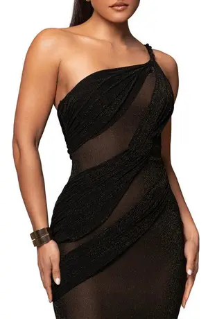 JLUXLABEL Alari One-shoulder Mesh Gown