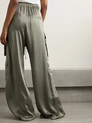 Rick Owens Satin Wide-leg Cargo Pants