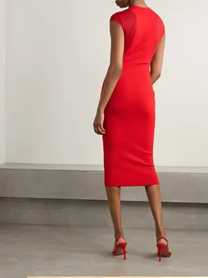 Stella McCartney Miracle Paneled Midi Dress - Red