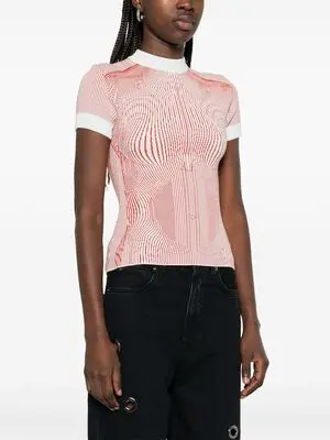 JEAN PAUL GAULTIER Morphing Pinstripes T-shirt - Green