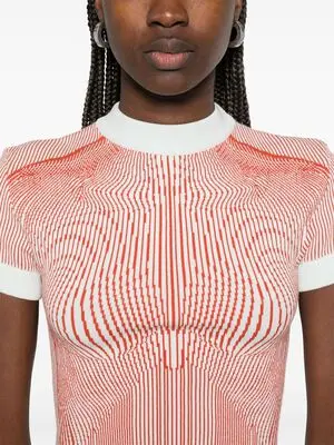 JEAN PAUL GAULTIER Morphing Pinstripes T-shirt - Green