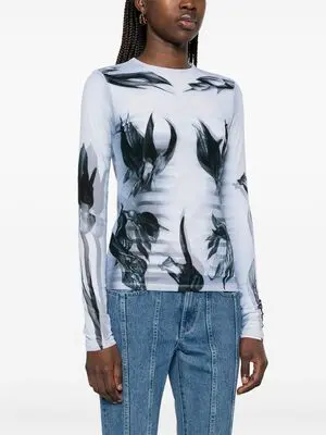 JEAN PAUL GAULTIER Flower Body Morphing Marinière T-shirt - White