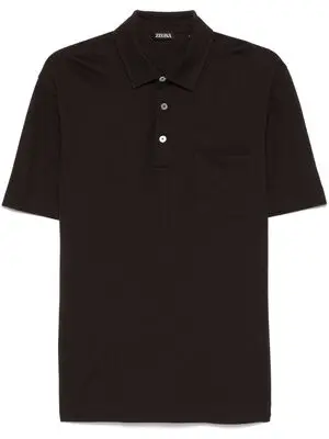 Zegna Cotton Polo Shirt - Brown