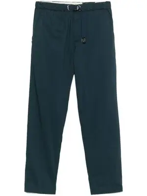 WHITE SAND Belted Elasticated-waist Trousers - Blue