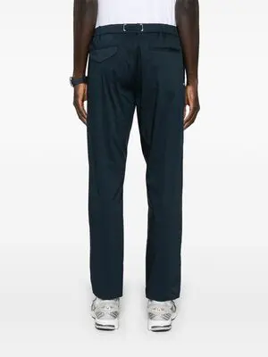 WHITE SAND Belted Elasticated-waist Trousers - Blue