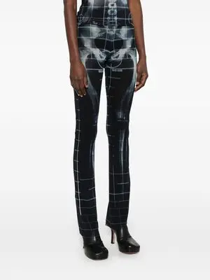 JEAN PAUL GAULTIER Squeletor Flared Trousers - Black