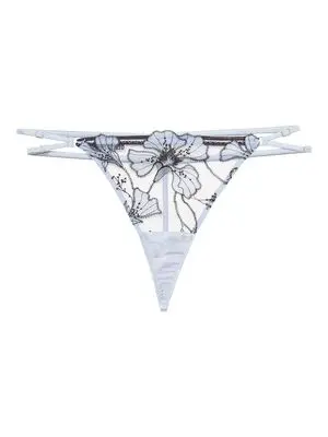 FLEUR DU MAL Harper Embroidery G-string - Blue