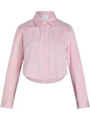 PATOU Cropped Printed Poplin Shirt - Pink