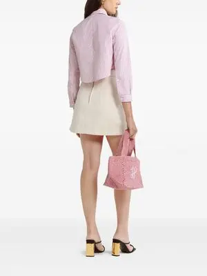 PATOU Cropped Printed Poplin Shirt - Pink
