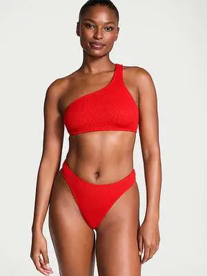 Victoria's Secret Victoria's Secret Crinkle One-Shoulder Bikini Top Red