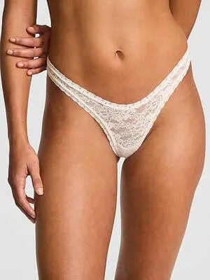 Pink Lace Teeny Thong White,ivory