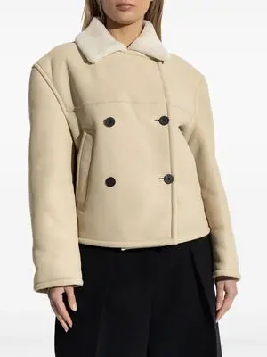 Jacquemus Double-breasted Shearling Jacket - Neutrals