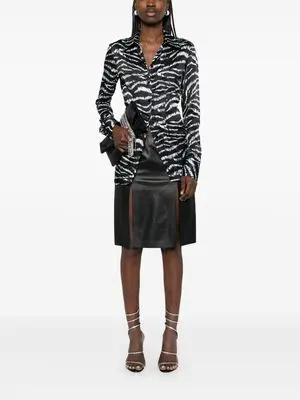 Attico Zebra-print Shirt - Black