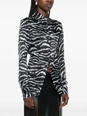 Attico Zebra-print Shirt - Black