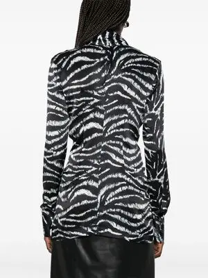 Attico Zebra-print Shirt - Black
