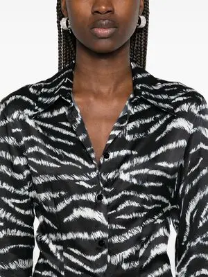 Attico Zebra-print Shirt - Black