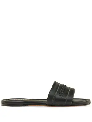 Ferragamo Logo-Embossed Slides In Black - 30% Off | Editorialist display picture 2