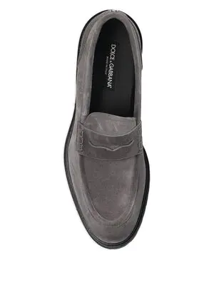 Dolce & Gabbana Logo-plaque Loafers - Grey