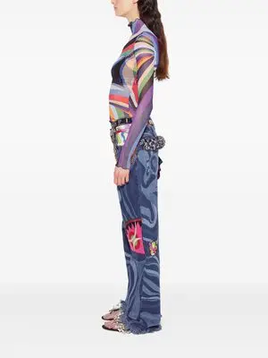 Emilio Pucci Marmo-print Embellished Jeans