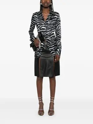 Attico Mini Leather Skirt