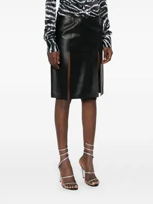 Attico Mini Leather Skirt
