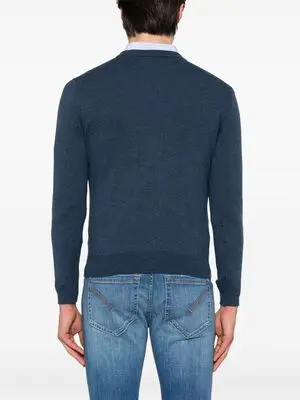 Gant Cotton V-neck Sweater - Blue