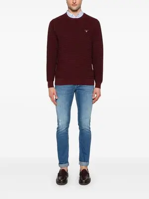 Gant Textured Cotton Sweater - Red