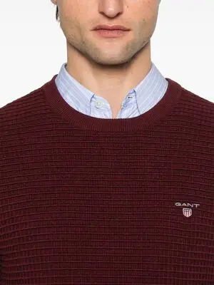 Gant Textured Cotton Sweater - Red