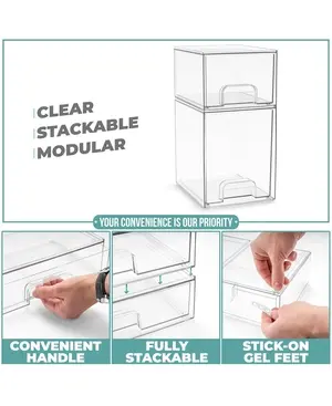 SORBUS 2 Piece Makeup Organizer Case With Pull-out Drawers