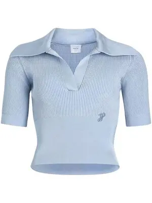 PATOU Knitted Polo Top - Blue