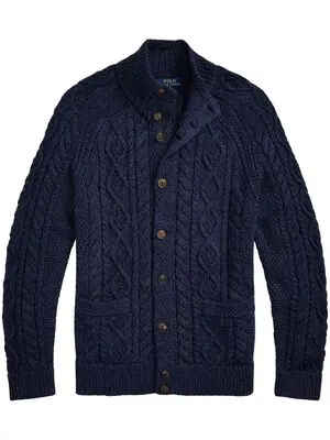 Polo Ralph Lauren Aran-knit Cardigan - Blue