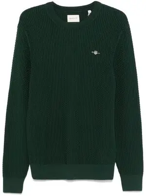 Gant Textured Cotton Sweater - Green