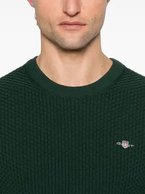 Gant Textured Cotton Sweater - Green