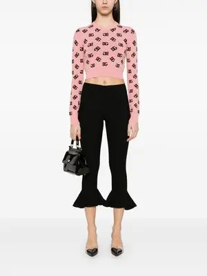Dolce & Gabbana Dg Jacquard Cropped Sweater - Pink