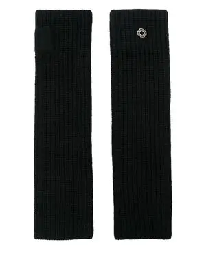 Maje Knitted Fingerless Gloves - Black