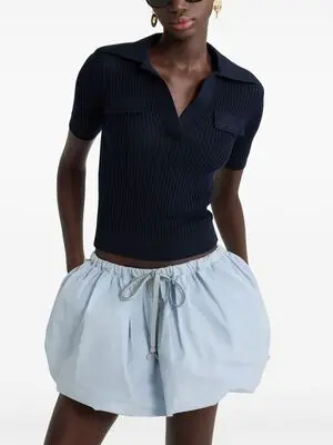 PATOU Ribbed Knit Polo Top