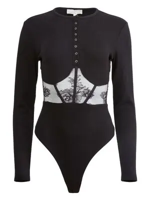 FLEUR DU MAL Panelled Lace Bodysuit
