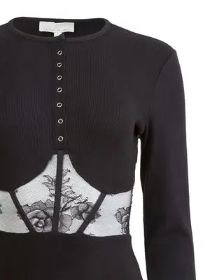 FLEUR DU MAL Panelled Lace Bodysuit