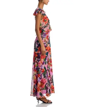 Aqua Flutter Sleeve Maxi Dress Exclusive