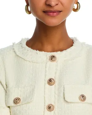 Aqua Tweed Short Sleeve Mini Dress