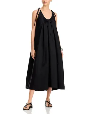 Co Gathered Midi Dress - Black