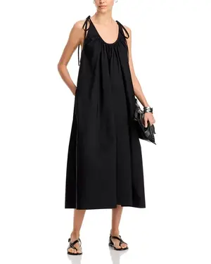 Co Gathered Midi Dress - Black