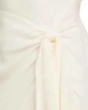 Cinq À Sept Crepe Rori Tie Waist Turtleneck Dress - Ivory