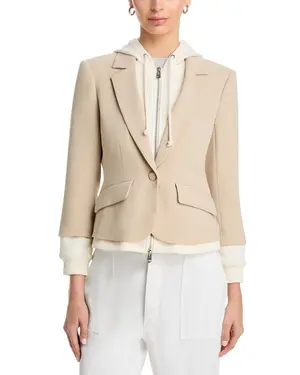 Cinq À Sept Khloe Hooded Blazer - Khaki/ivory