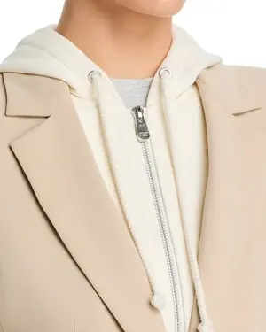 Cinq À Sept Khloe Hooded Blazer - Khaki/ivory