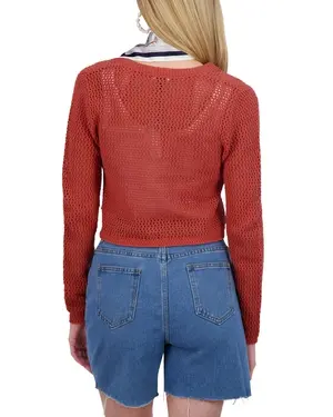 POINT Wide Knit Cardigan - Terracotta
