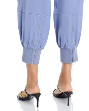 Aqua Satin Jogger Pants - Light Blue