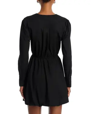 Aqua Button-front Bubble Dress